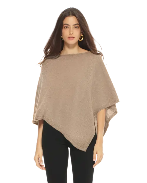 MONTICELLI CASHMERE Capelet Poncho - Taupe