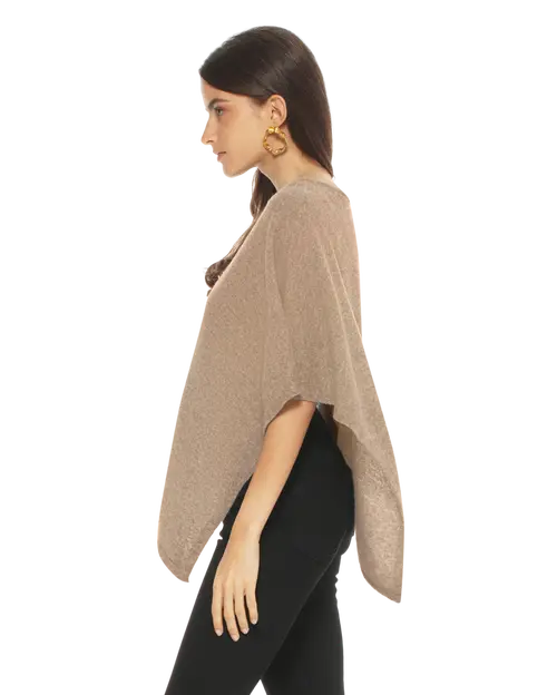 MONTICELLI CASHMERE Capelet Poncho - Taupe