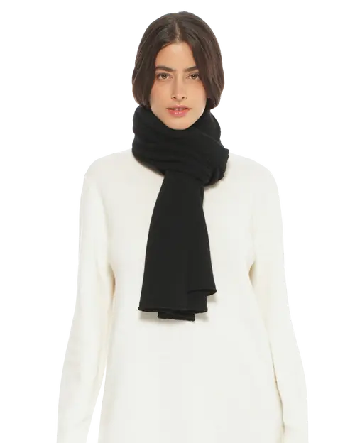 MONTICELLI CASHMERE Pure Cashmere Cloud-soft Scarf - Black