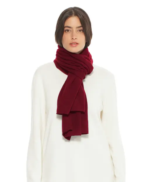 MONTICELLI CASHMERE Pure Cashmere Cloud-soft Scarf - Bordeaux