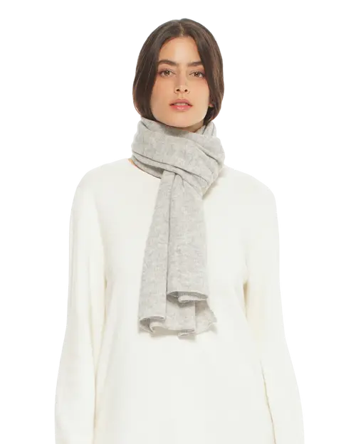 MONTICELLI CASHMERE Pure Cashmere Cloud-soft Scarf - Light Grey