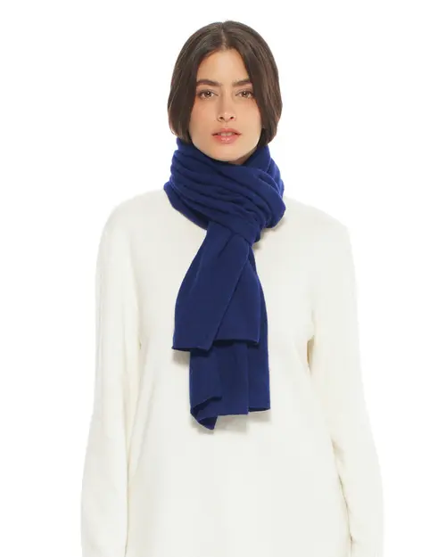 MONTICELLI CASHMERE Pure Cashmere Cloud-soft Scarf - Melange Blue