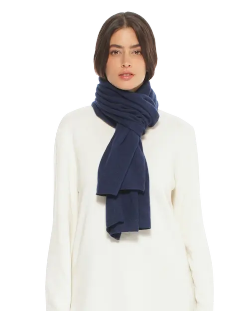MONTICELLI CASHMERE Pure Cashmere Cloud-soft Scarf - Melange Blue