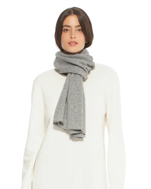 MONTICELLI CASHMERE Pure Cashmere Cloud-soft Scarf - Melange Grey