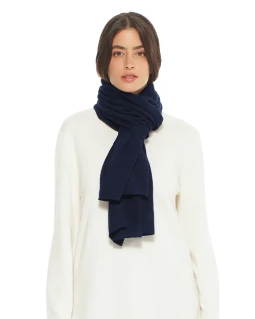MONTICELLI CASHMERE Pure Cashmere Cloud-soft Scarf - Night Blue