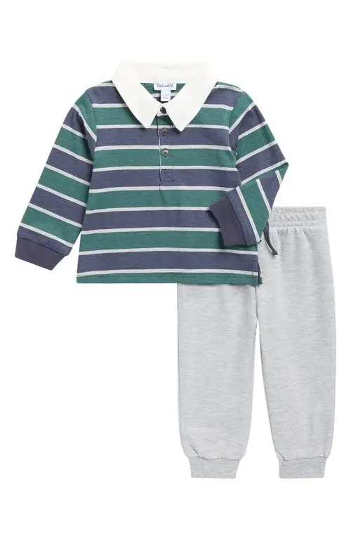 Splendid Preppy Stripe Polo & Joggers Set