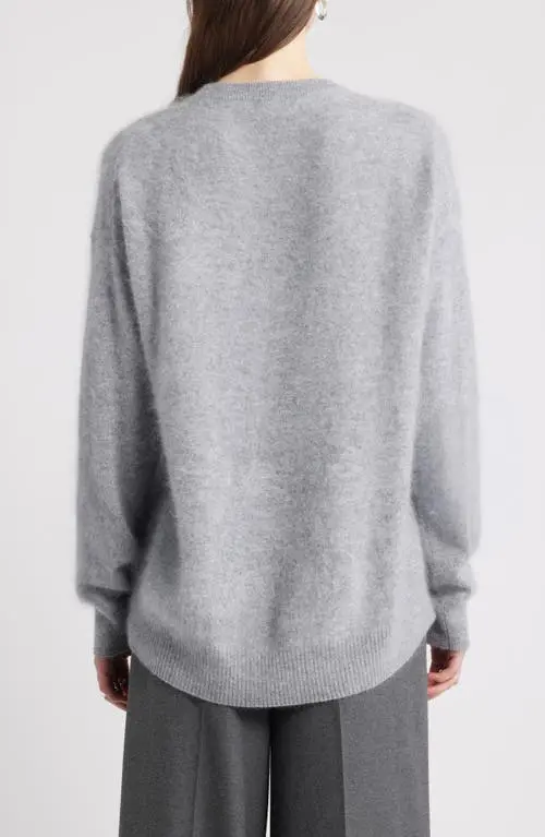 Nordstrom Brushed Cashmere Sweater - Grey Snow Heather