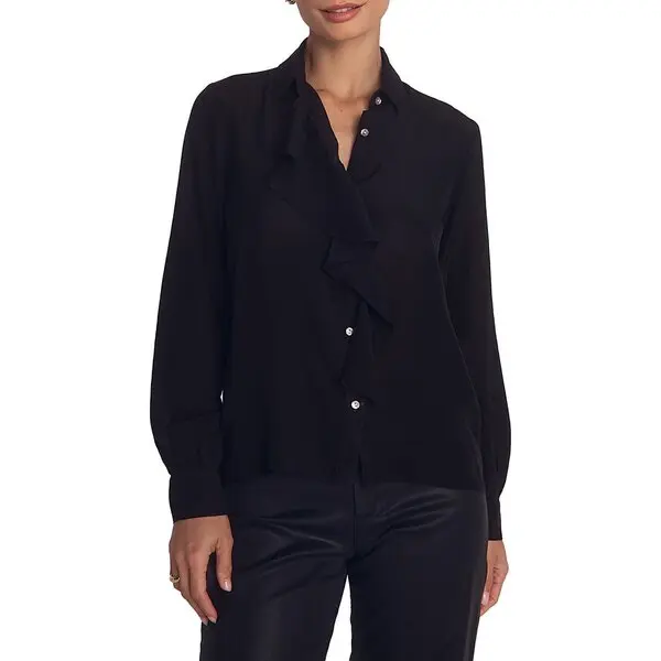 Bella Dahl Ruffle Button-up Shirt - Black