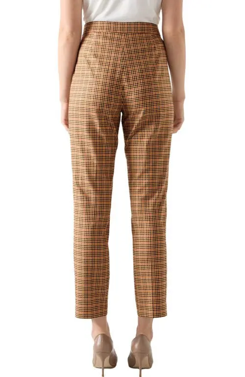 LK BENNETT Amber Plaid Crop Pants