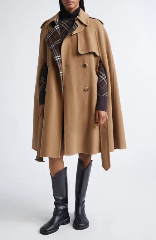 Burberry Bellemont Cape Back Wool Coat
