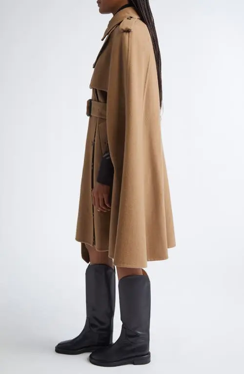 Burberry Bellemont Cape Back Wool Coat
