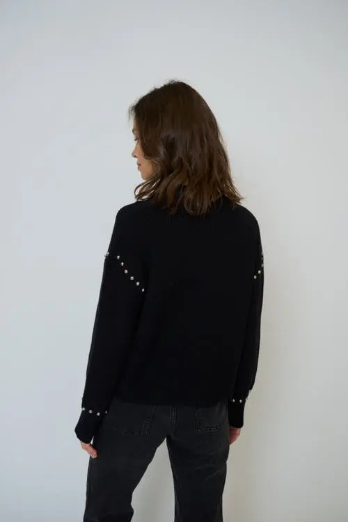 Central Park West Studded Sweater Jacket