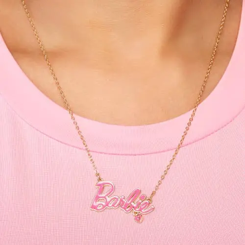 BARBIE 18k Yellow Gold Flash-plated Logo Necklace