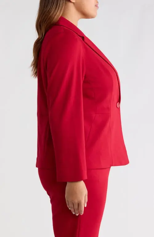 KASPER One-button Seamed Waist Blazer - Fire Red