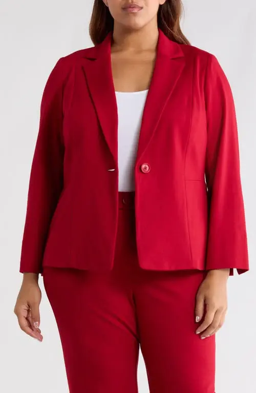 KASPER One-button Seamed Waist Blazer - Fire Red