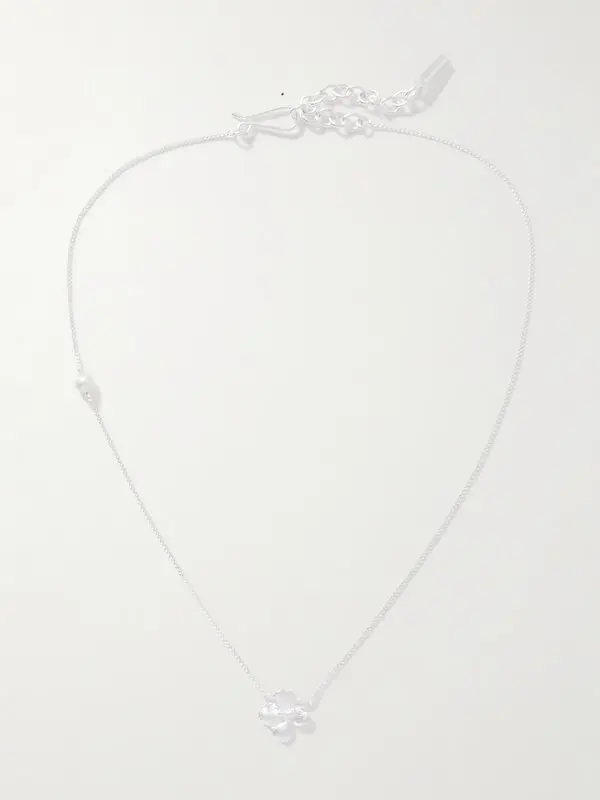 Completedworks Plated Pearl Floral Necklace