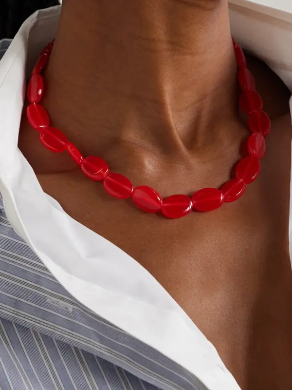Completedworks Rhodium-plated Resin Necklace