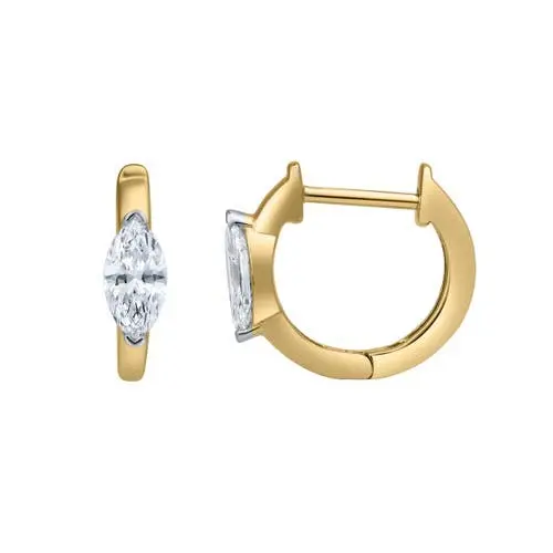 LUVMYJEWELRY 14k Gold 0.50 Ct Lab Grown Diamond Huggie Earrings - 14k Yellow Gold
