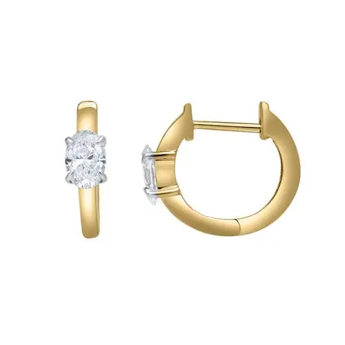 LUVMYJEWELRY 14k Gold 0.75 Ct. Lab Grown Diamond Huggie Earrings - 14k Yellow Gold