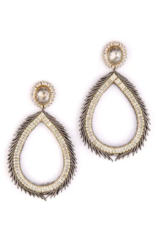Deepa Gurnani Sydney Drop Earrings - Gunmetal