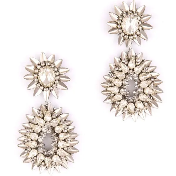 Deepa Gurnani Pia Drop Earrings - Silver