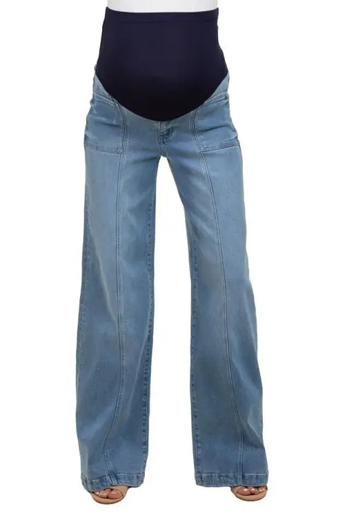 PINKBLUSH Front Seam Wide Leg Maternity Jeans