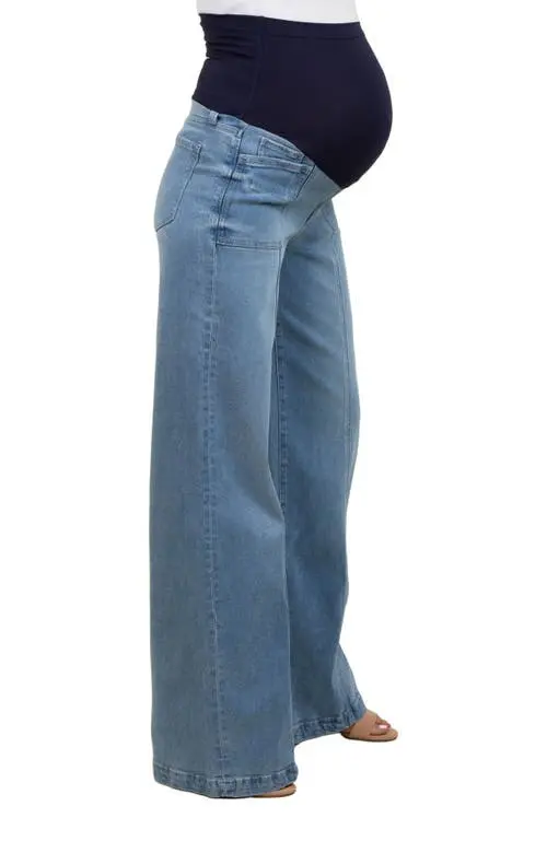 PINKBLUSH Front Seam Wide Leg Maternity Jeans