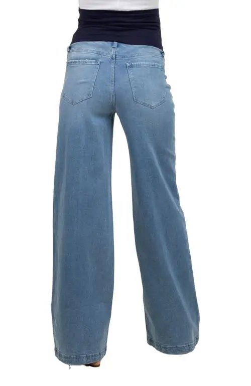 PINKBLUSH Front Seam Wide Leg Maternity Jeans