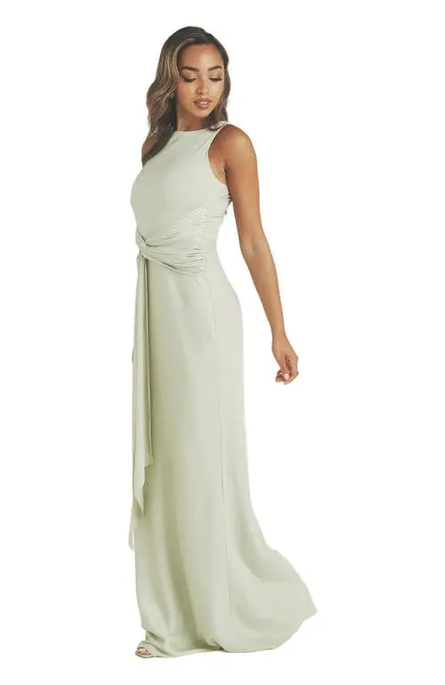 SIX STORIES Halter Neck Knot Detail Maxi Dress