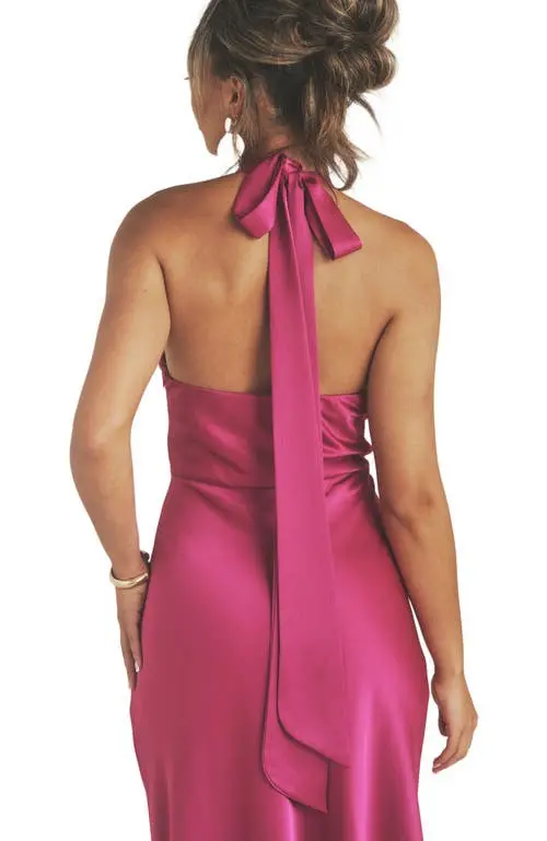 SIX STORIES Isabel Plunge Knot Detail Maxi Dress
