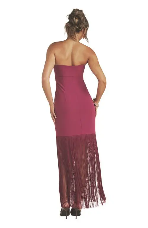 SIX STORIES Fringe Bandeau Maxi Dress