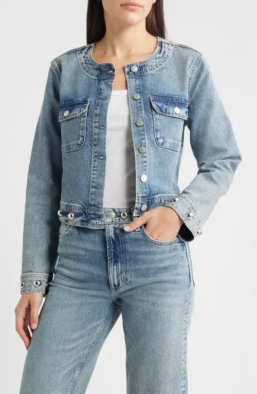 Rails Capistrano Crop Denim Jacket - Desert Sky Studded