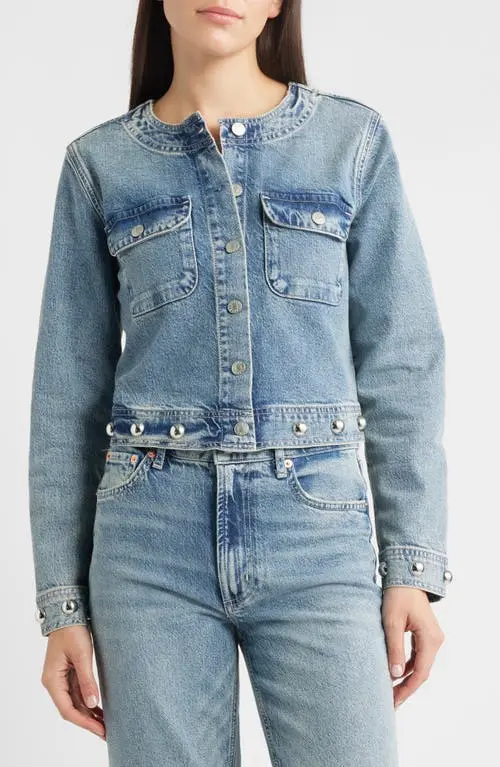 Rails Capistrano Crop Denim Jacket - Desert Sky Studded