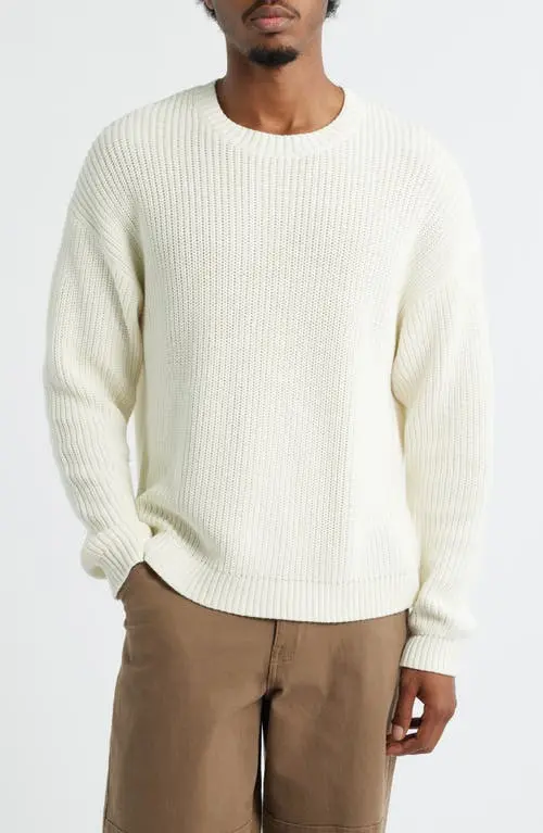 Bp. Oversize Cotton Crewneck Sweater - Ivory Egret