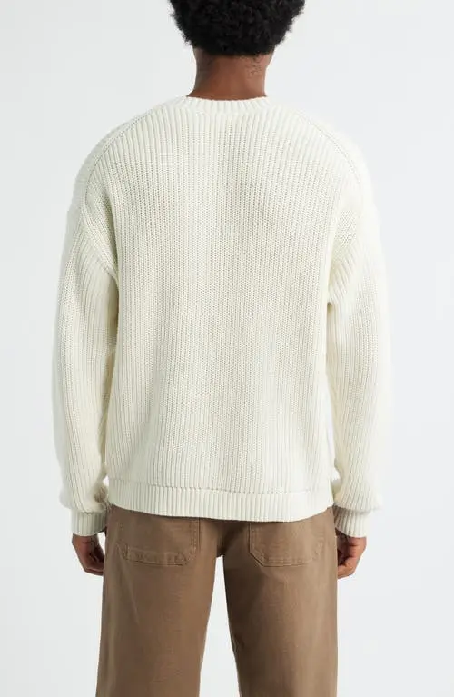 Bp. Oversize Cotton Crewneck Sweater - Ivory Egret