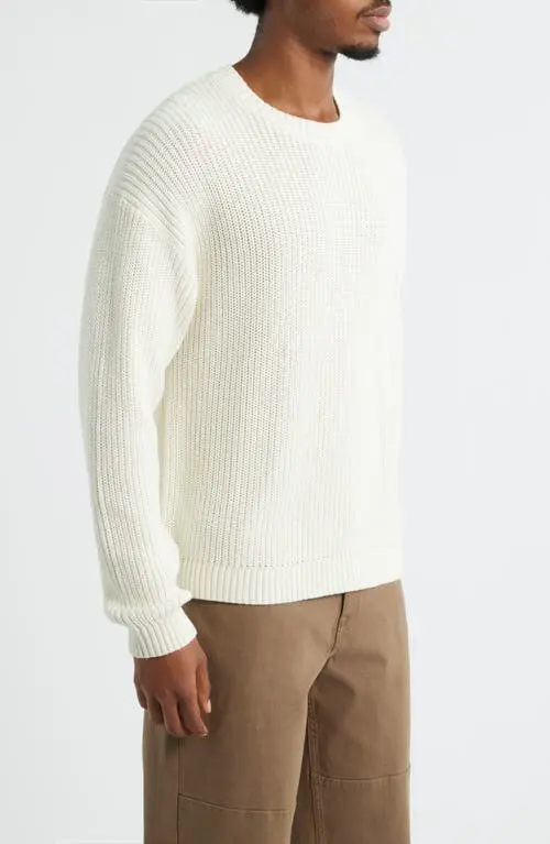 Bp. Oversize Cotton Crewneck Sweater - Ivory Egret