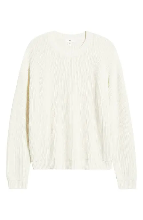 Bp. Oversize Cotton Crewneck Sweater - Ivory Egret