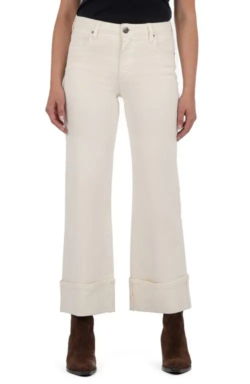 Kut From The Kloth High-waist Cuffed Ankle Wide Leg Jeans - Candle