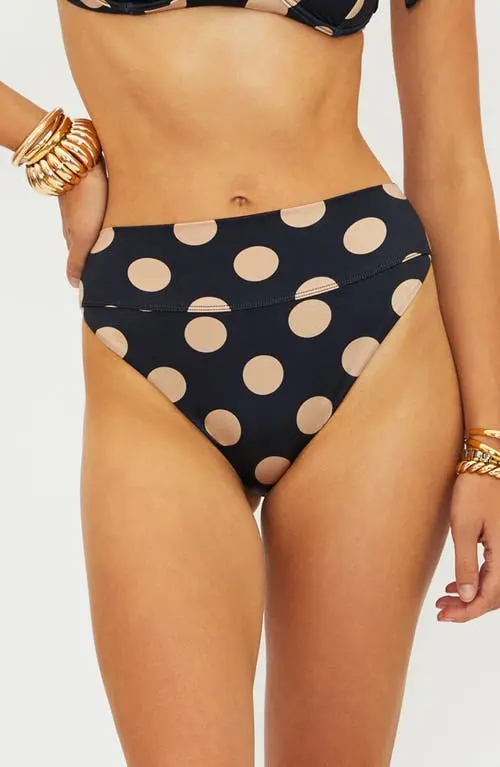 Beach Riot Highway High Waist Bikini Bottom - Midnight Polka Dot