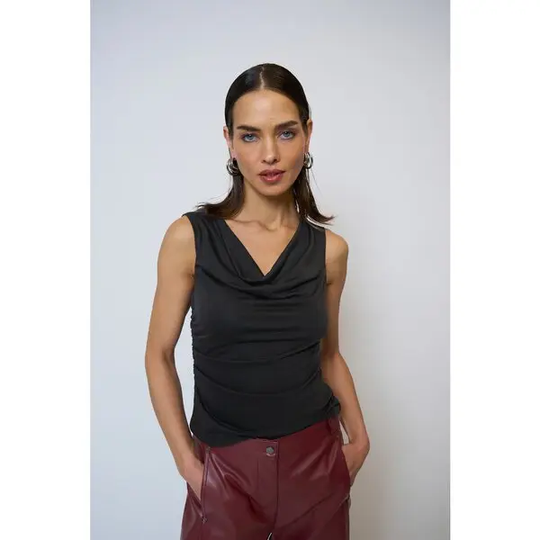 Central Park West Sleeveless Cowl Neck Top