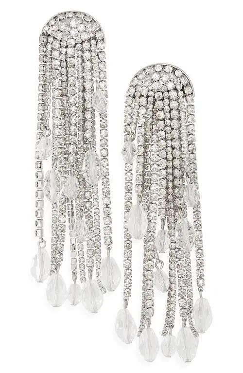 Carolina Herrera Teardrop Tassel Earrings - Silver