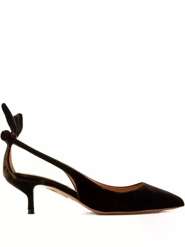 AQUAZZURA 50mm Bow-detail Pumps - Brown