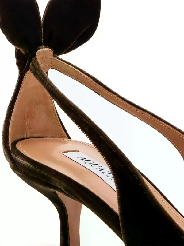 AQUAZZURA 50mm Bow-detail Pumps - Brown