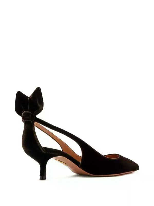 AQUAZZURA 50mm Bow-detail Pumps - Brown