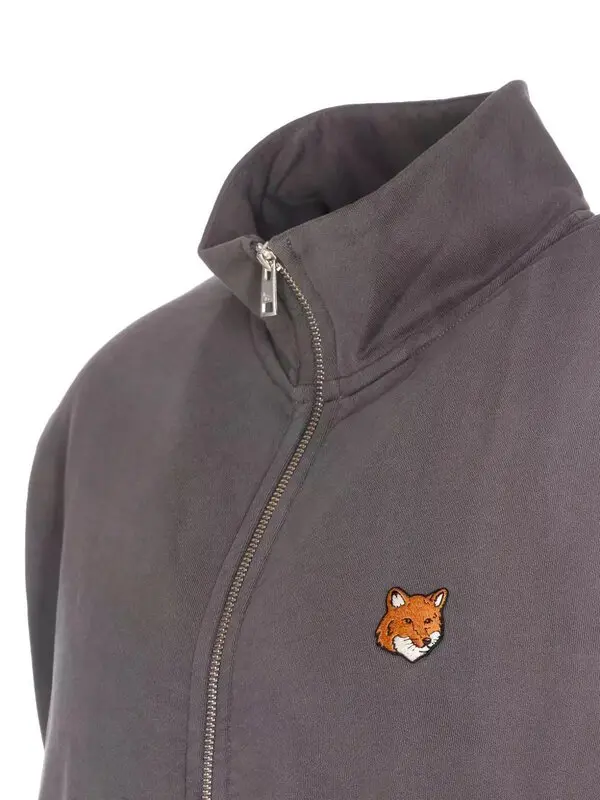 Maison Kitsuné Fox Head Zip-up Sweatshirt - Grey