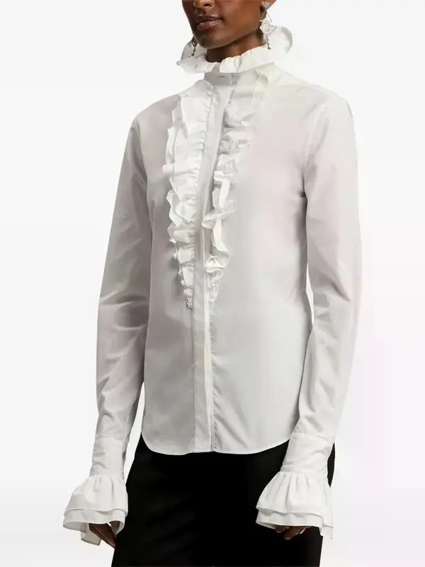 Ralph Lauren Ruffled High-neck Shirt
