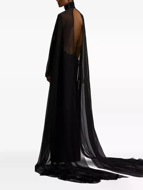 Ralph Lauren High-neck Cape Maxi Dress