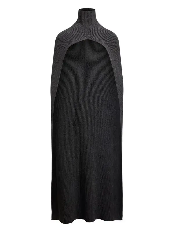 Ralph Lauren Ribbed Knit Turtleneck Cape Coat