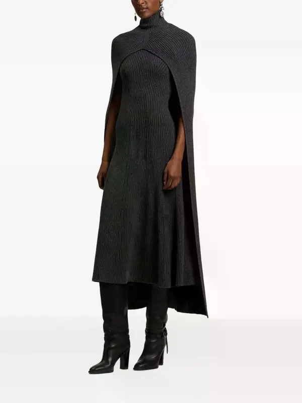 Ralph Lauren Ribbed Knit Turtleneck Cape Coat
