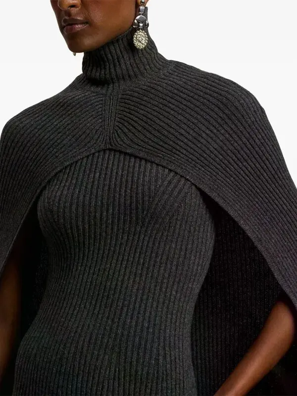 Ralph Lauren Ribbed Knit Turtleneck Cape Coat